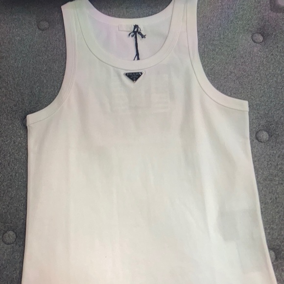 Prada | Shirts | Mens White Crop Fitted Tank Top | Poshmark